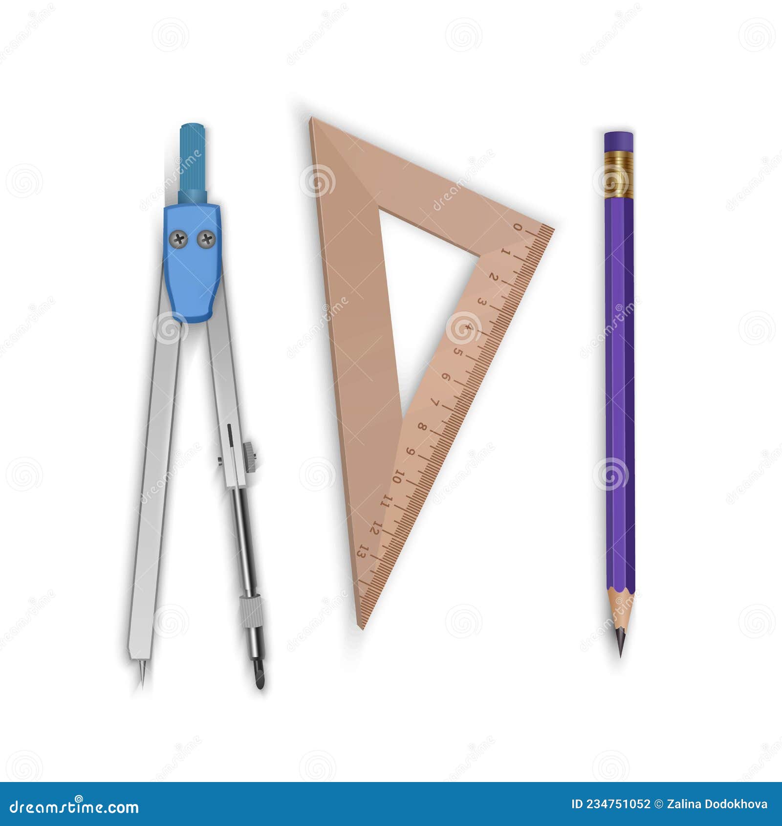 Compass, Pencil And Ruler Lie On The Drawing Royalty-Free Stock Image ...