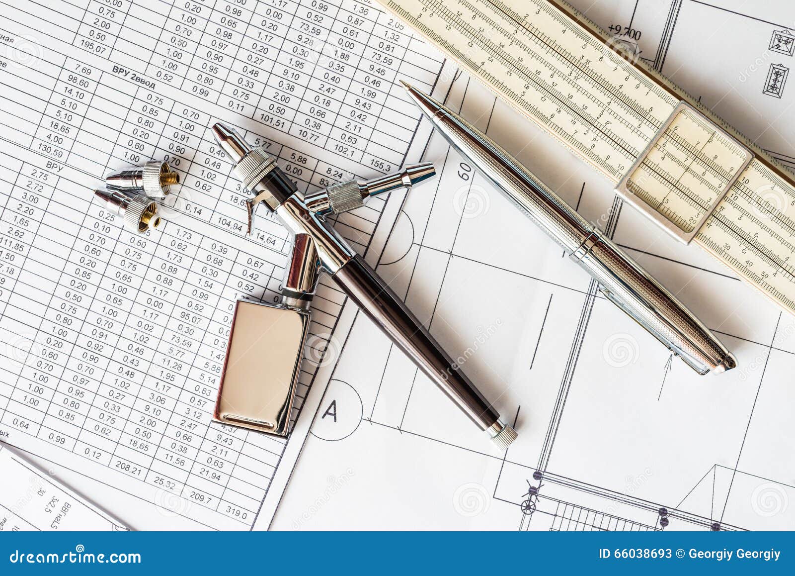 Tools for Drawing on the Table Stock Image - Image of paperwork ...