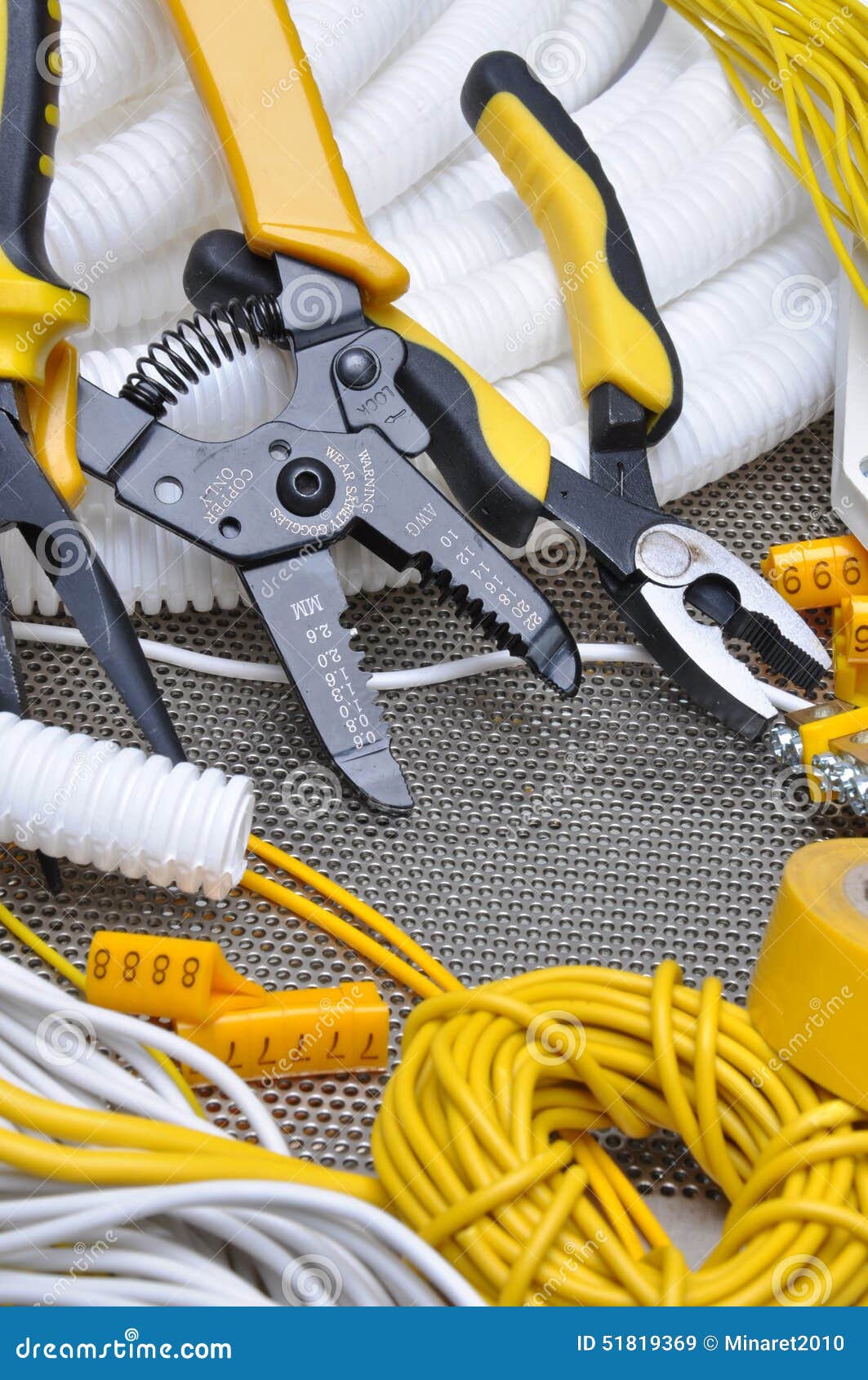 Tools for Electrical Installation Stock Image - Image of electronic ...