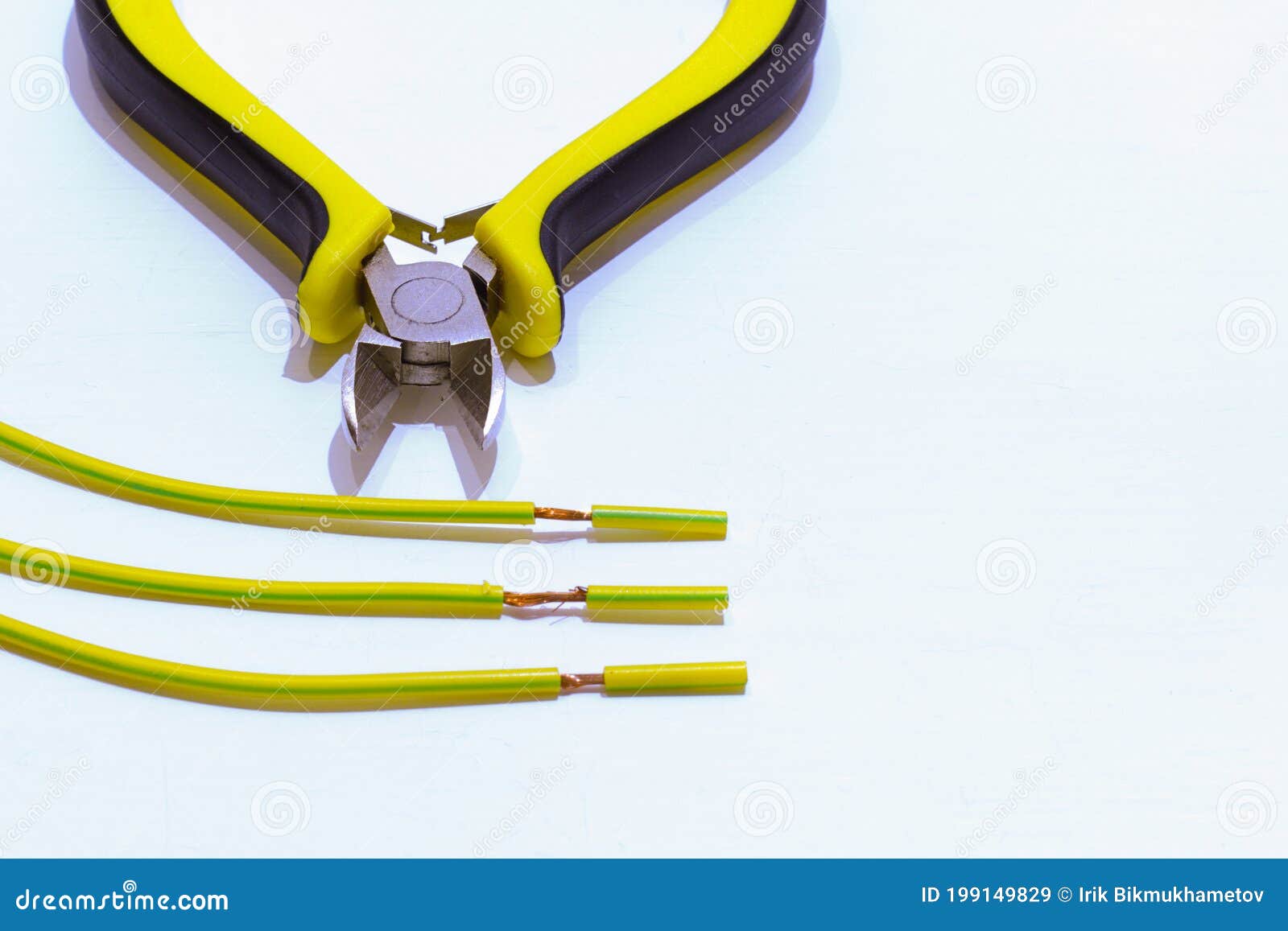 Tools for Electrical Work and the Cut Wires Stock Image - Image of ...
