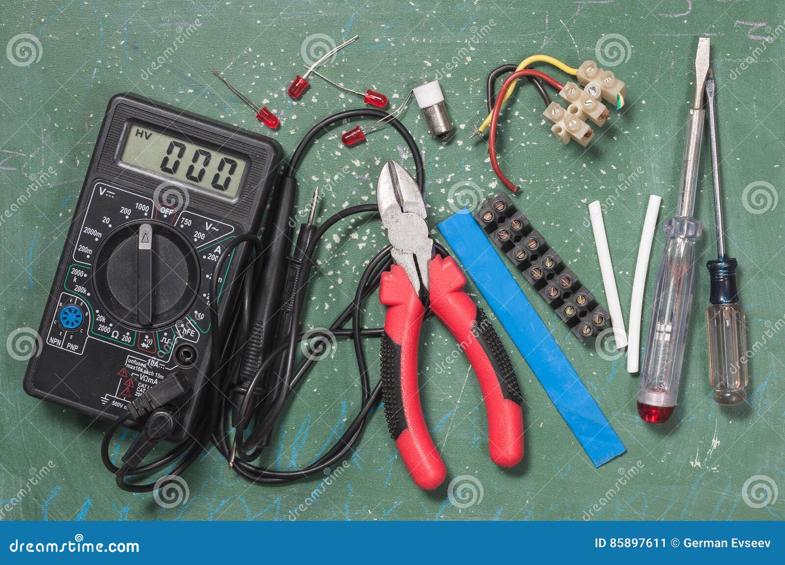 Tools for electrical work stock image. Image of work - 85897611