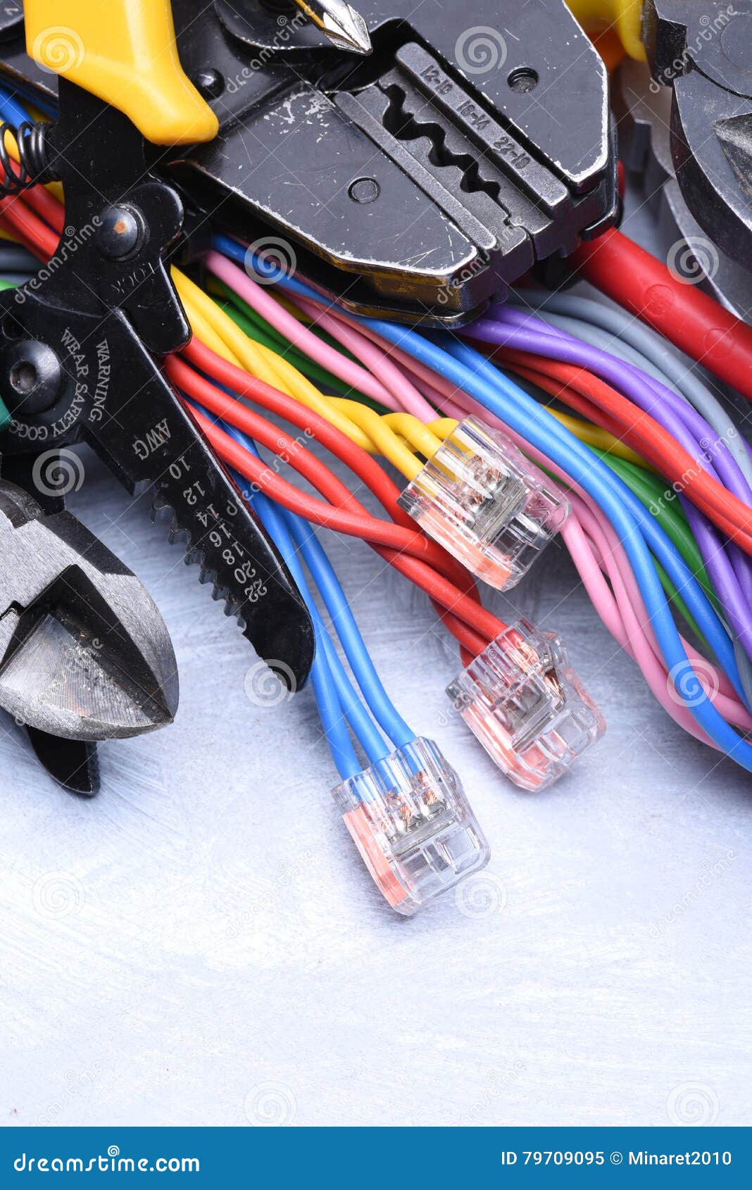 Tools for Electrician and Electrical Cables Stock Image - Image of ...