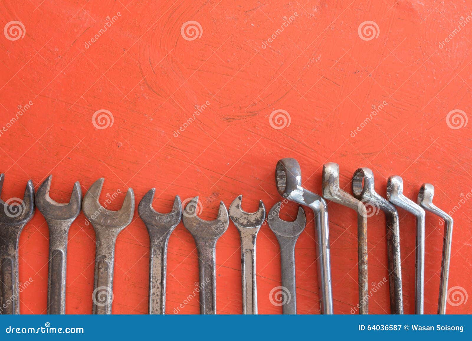 Tools for Engineer on Orange Background Stock Image - Image of texture ...
