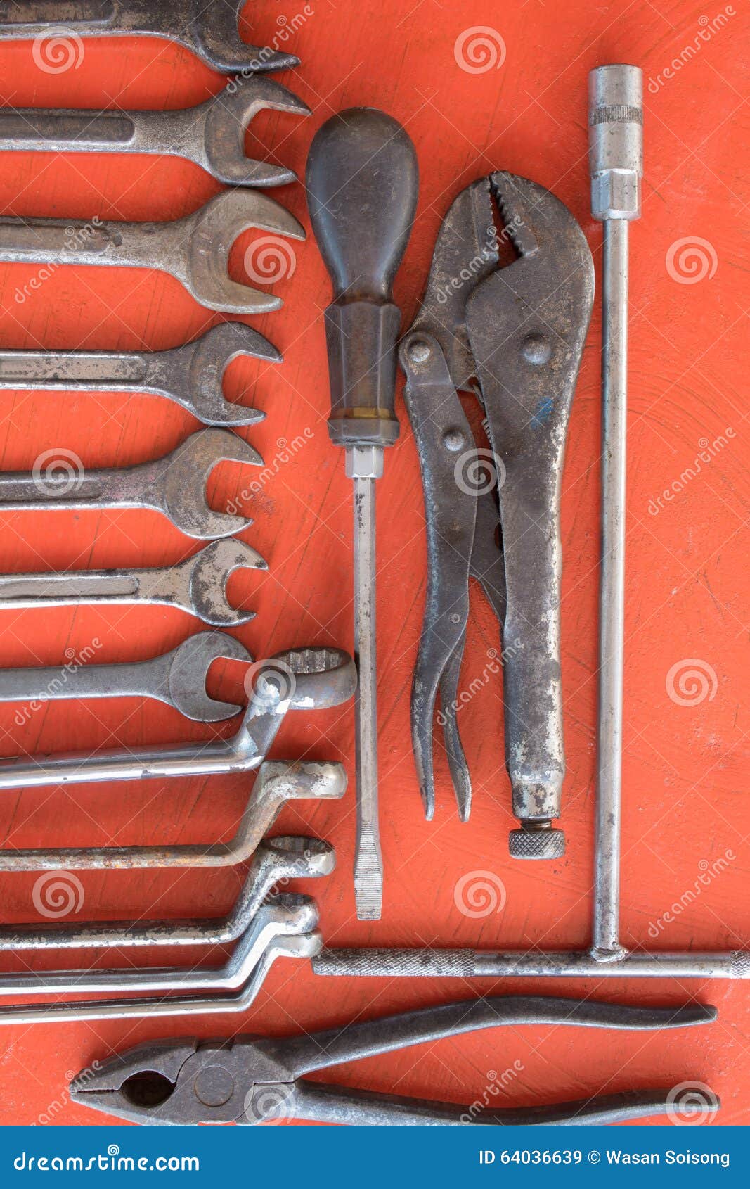 Tools for Engineer on Orange Background Stock Image - Image of macro ...