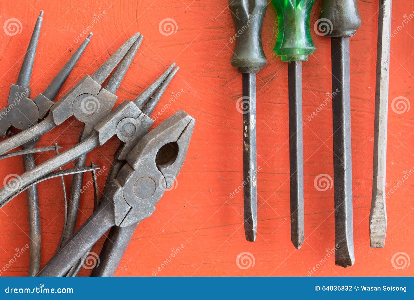 Tools for Engineer on Orange Background Stock Photo - Image of repair ...