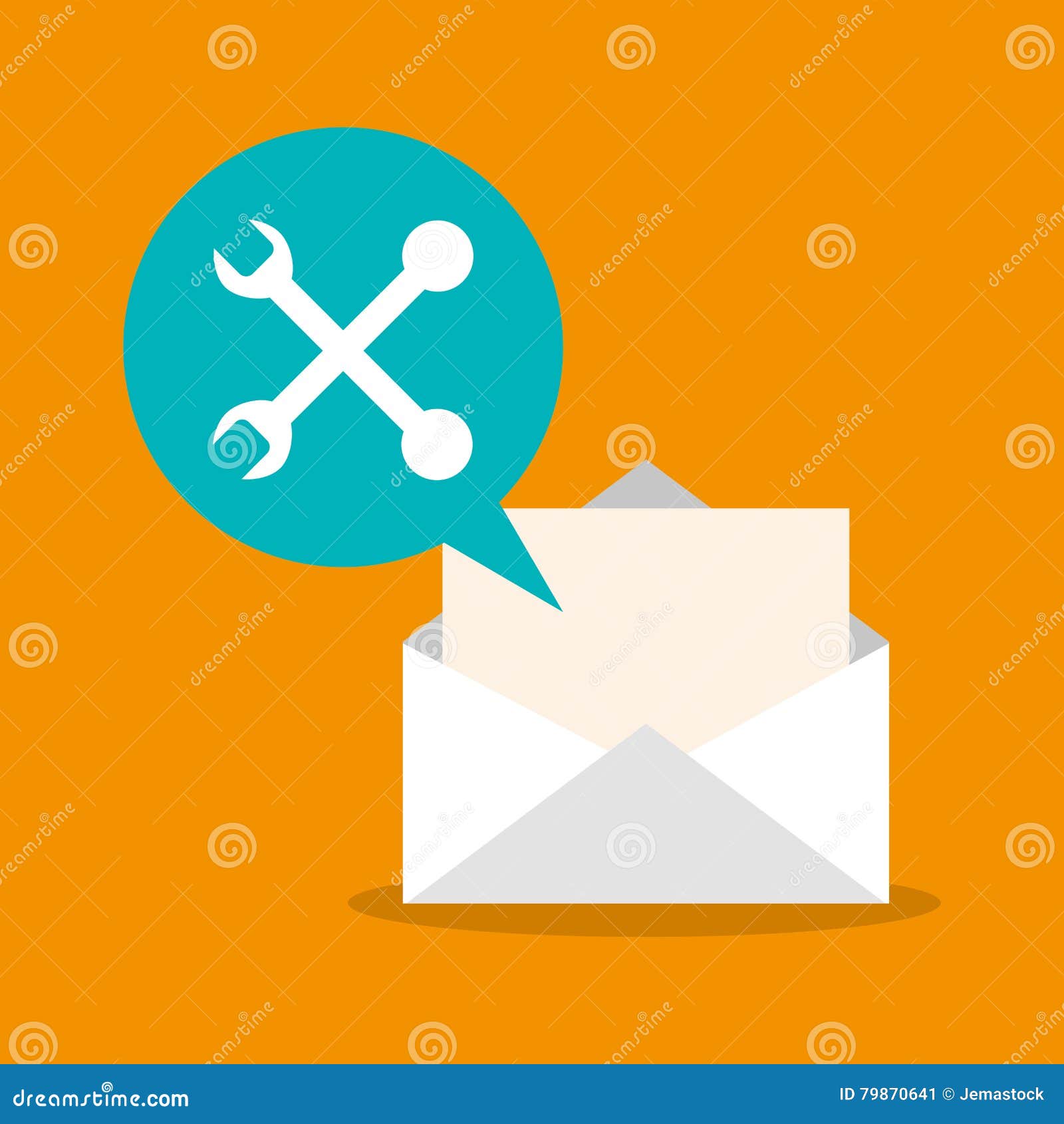 Tools and Envelope of Mail Concept Stock Illustration - Illustration of ...