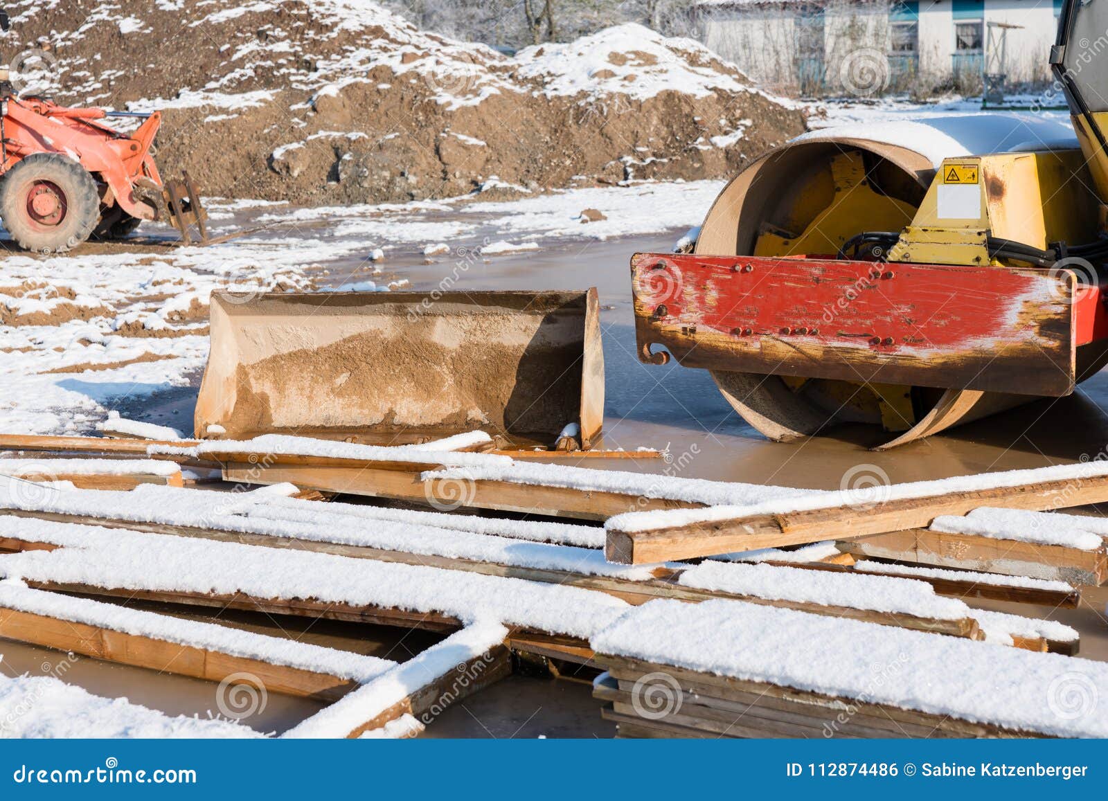 Construction Site in Winter Stock Photo - Image of snow, site: 112874486
