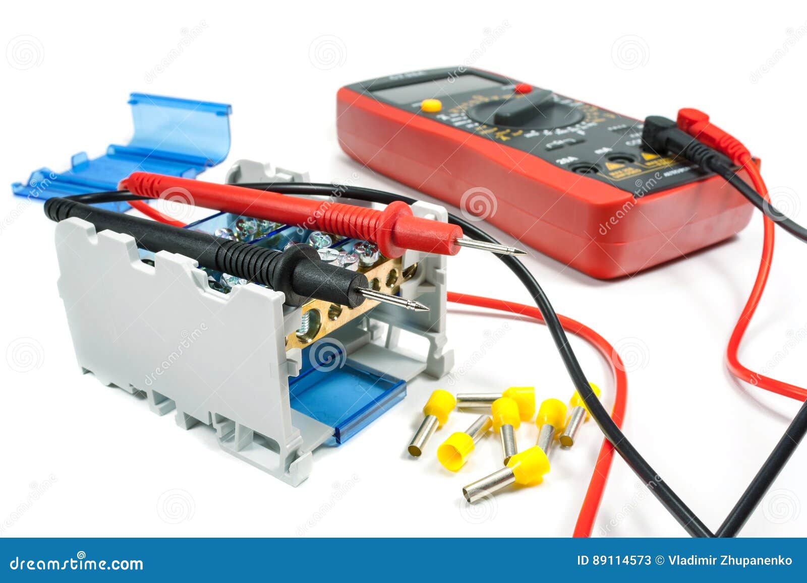 Tools and Equipment for Electrical Work on a White Background Stock ...