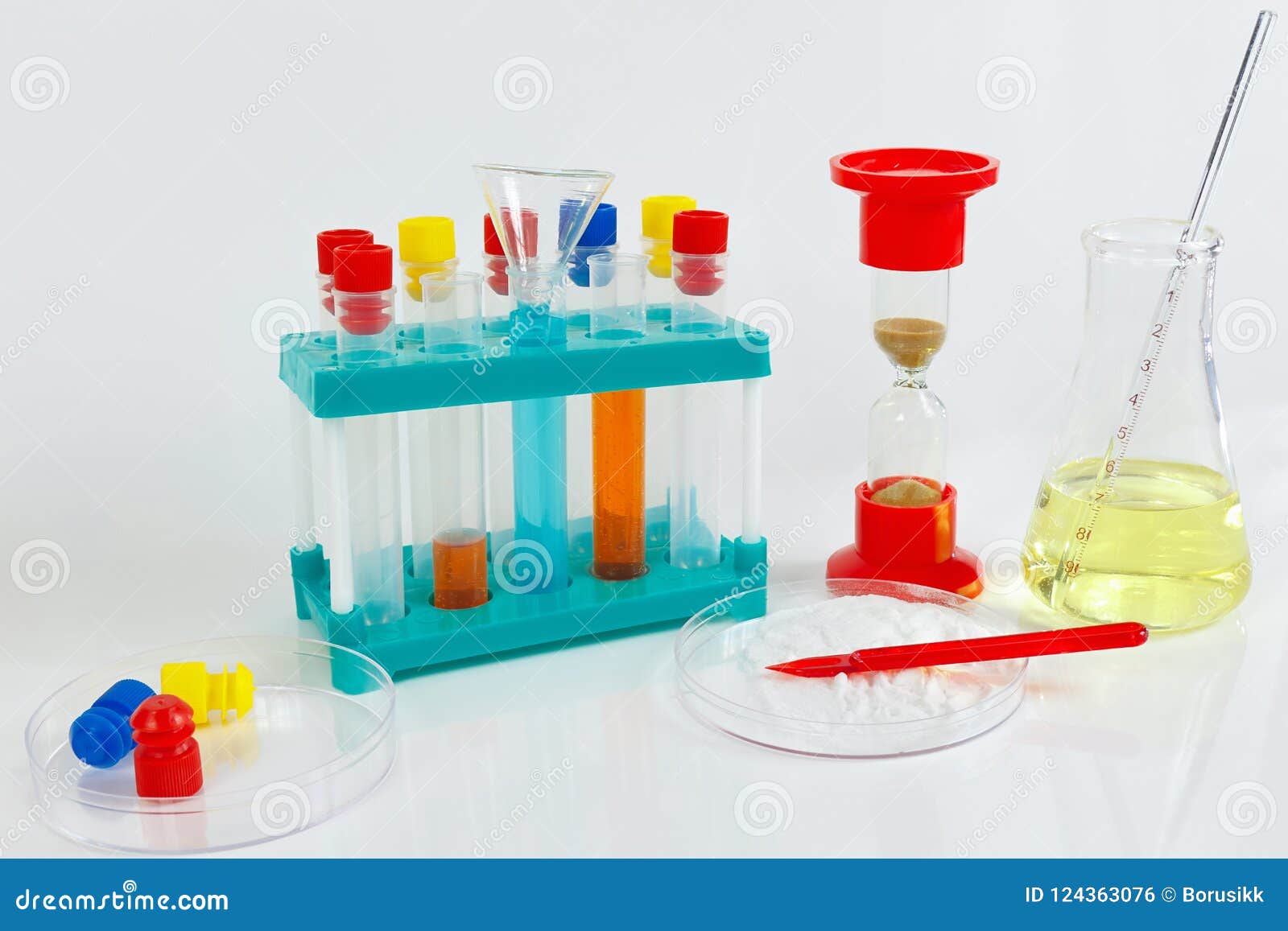 Tools and Equipment for Scientific Studies on White Background Stock ...