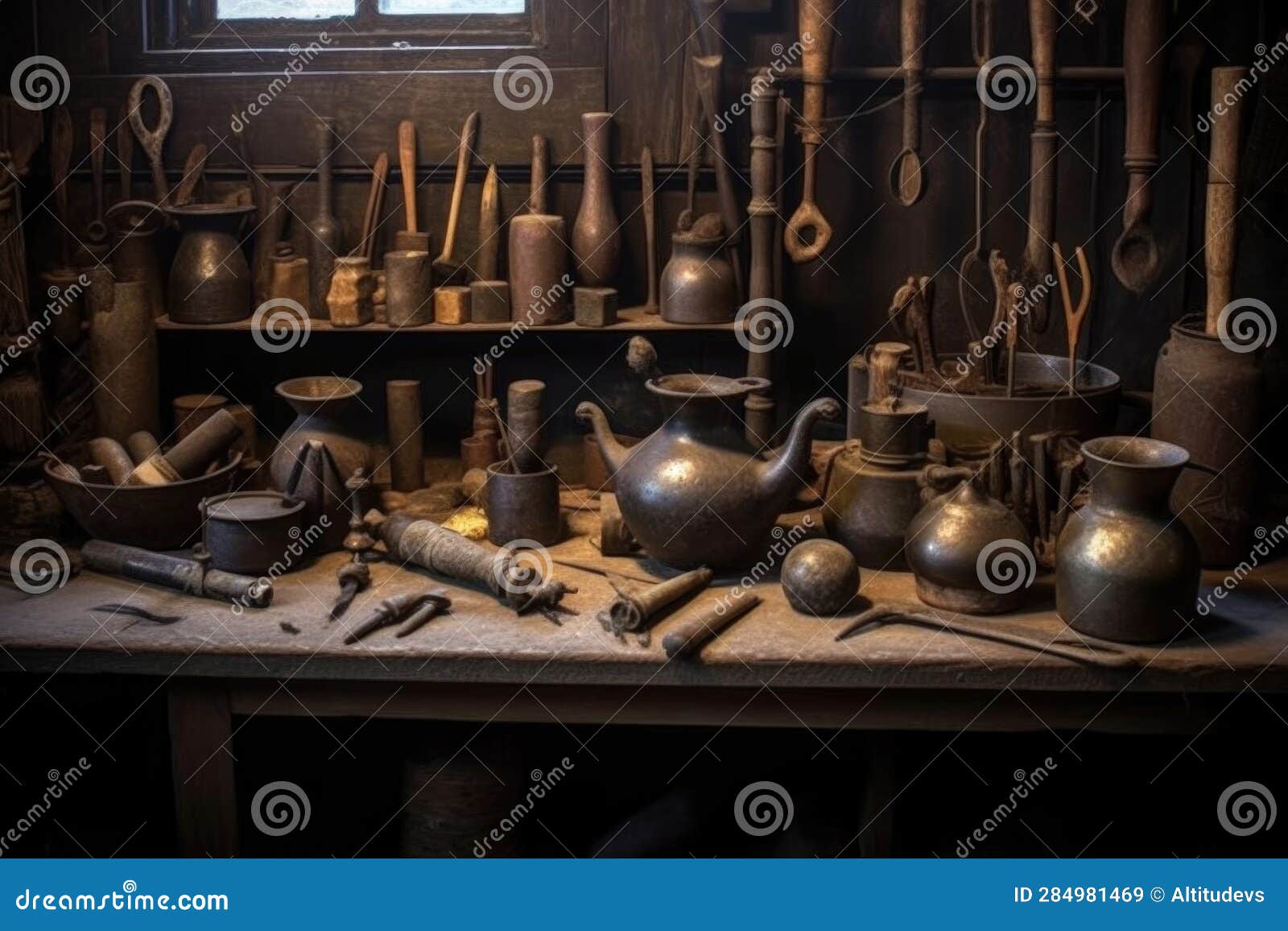 Tools and Equipment Used in Bell-making Process Stock Illustration ...