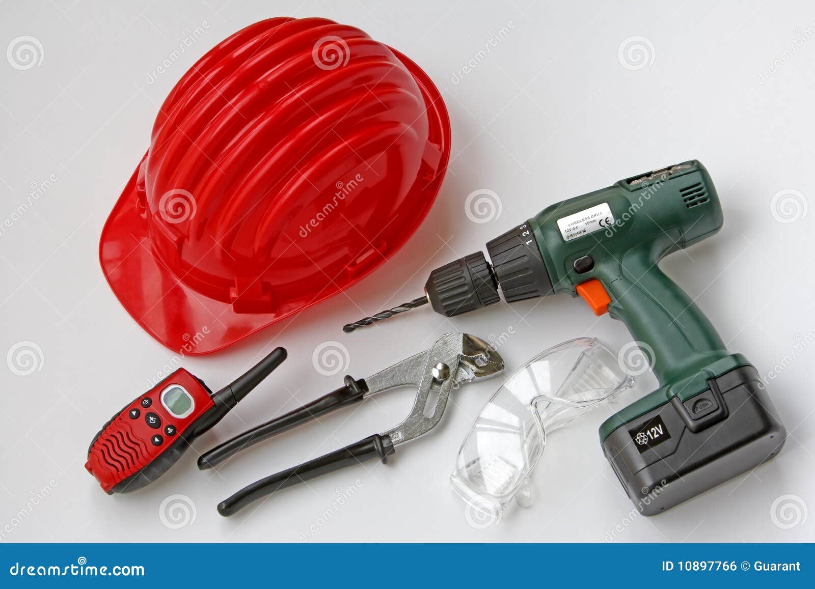 Tools with Safety Helmet and Equipment for Work Sites Stock Photo ...