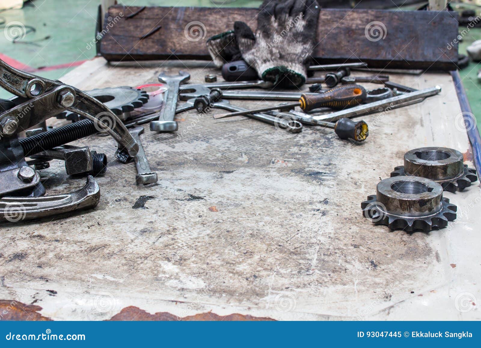 The Tools on Floor in a Workplace Area Stock Image - Image of hammer ...