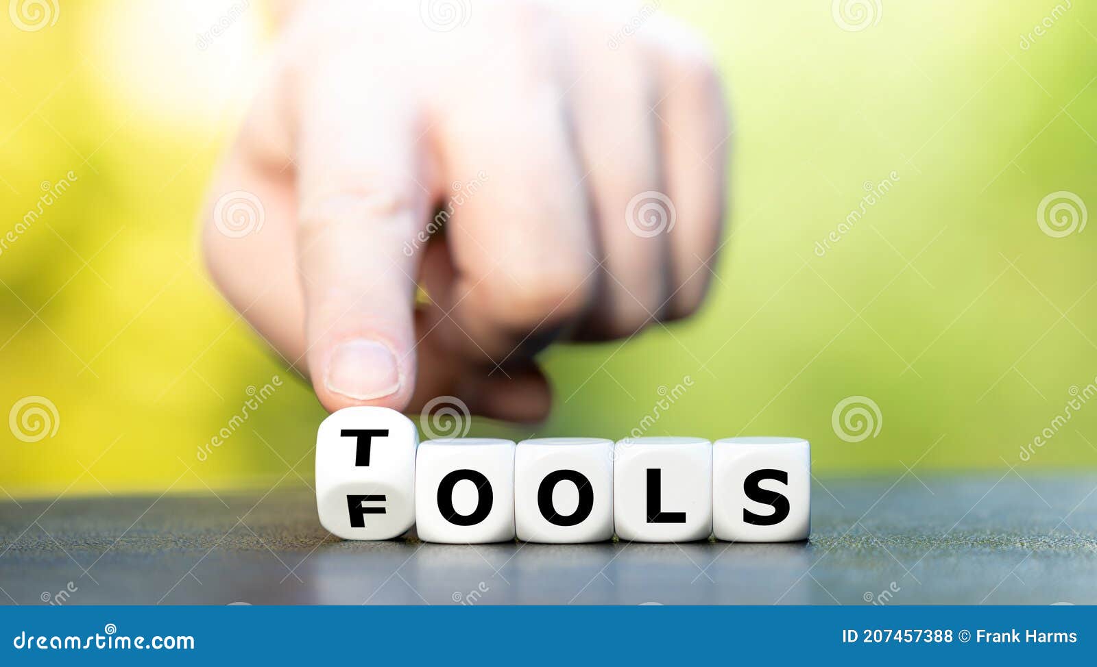 Tools for Fools. Dice Show the Words Tools and Fools. Stock Photo ...