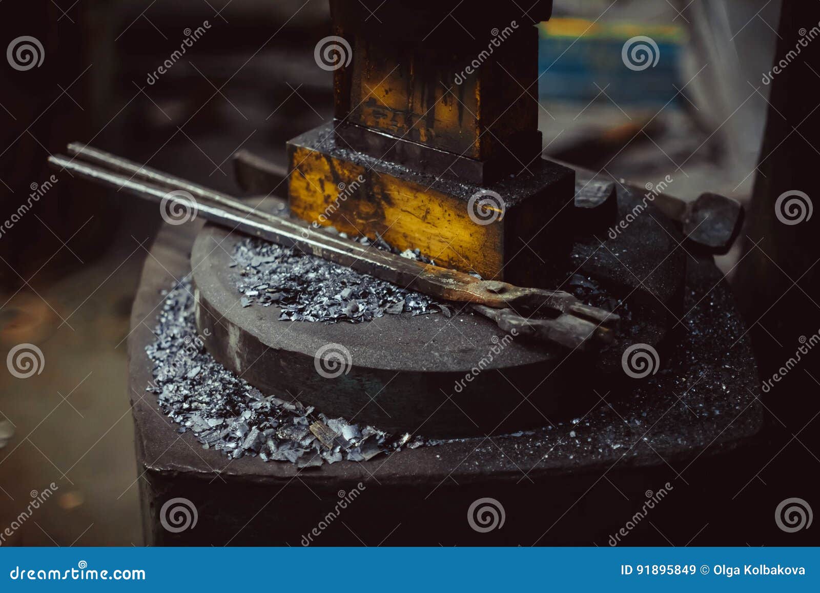 Tools in the forge stock image. Image of blacksmith, heat - 91895849
