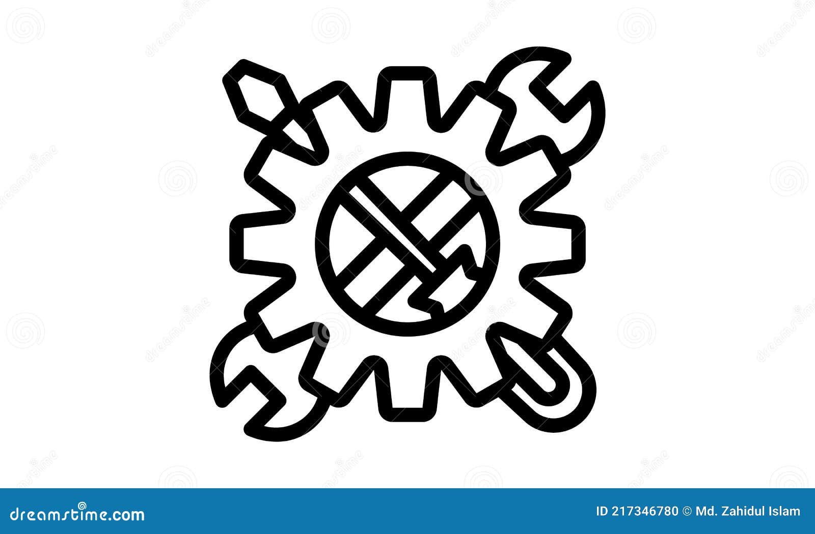 Tools with Gear Service Logo Icon, Vector Isolated Service Symbol ...