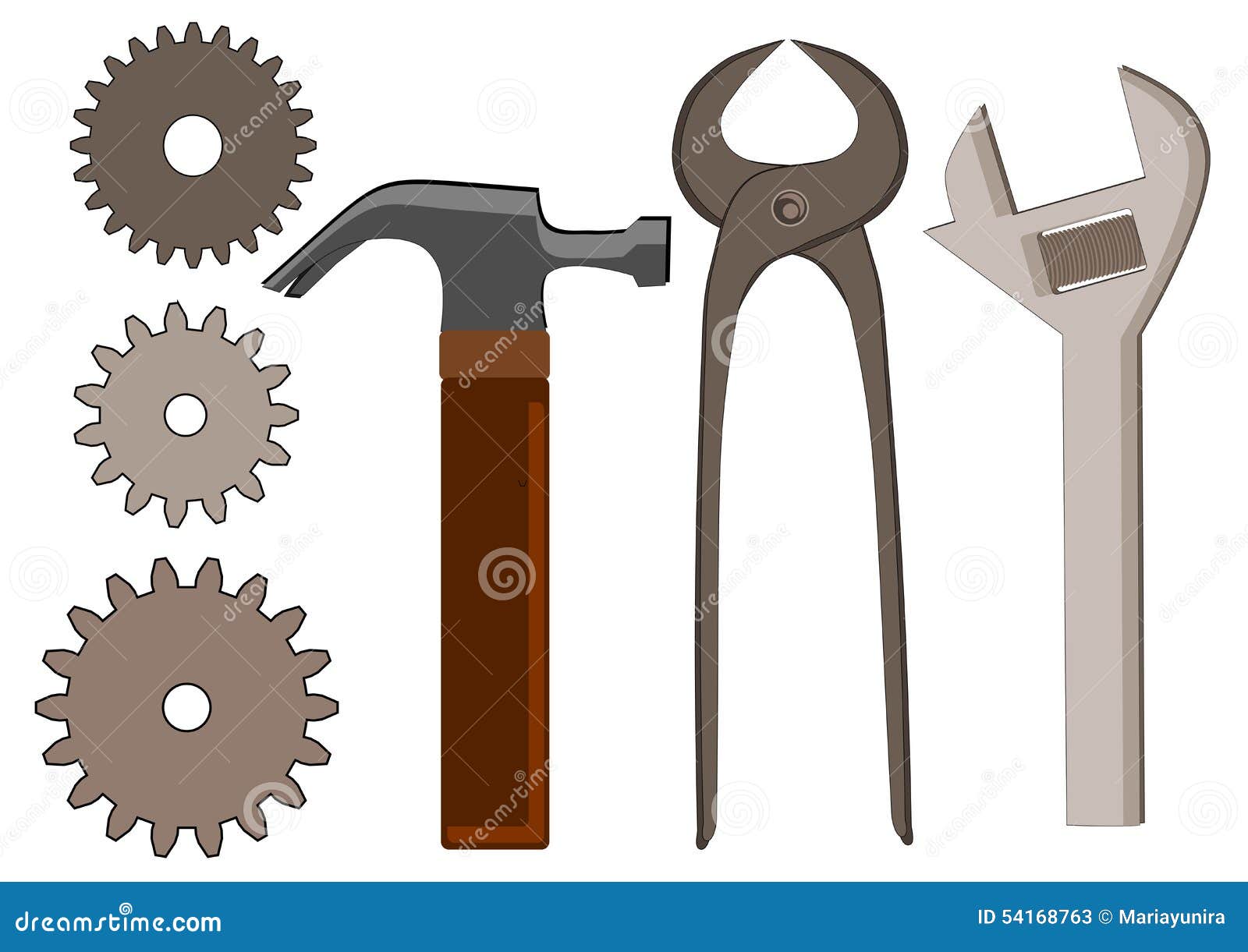 Tools and gears stock illustration. Illustration of isolated - 54168763
