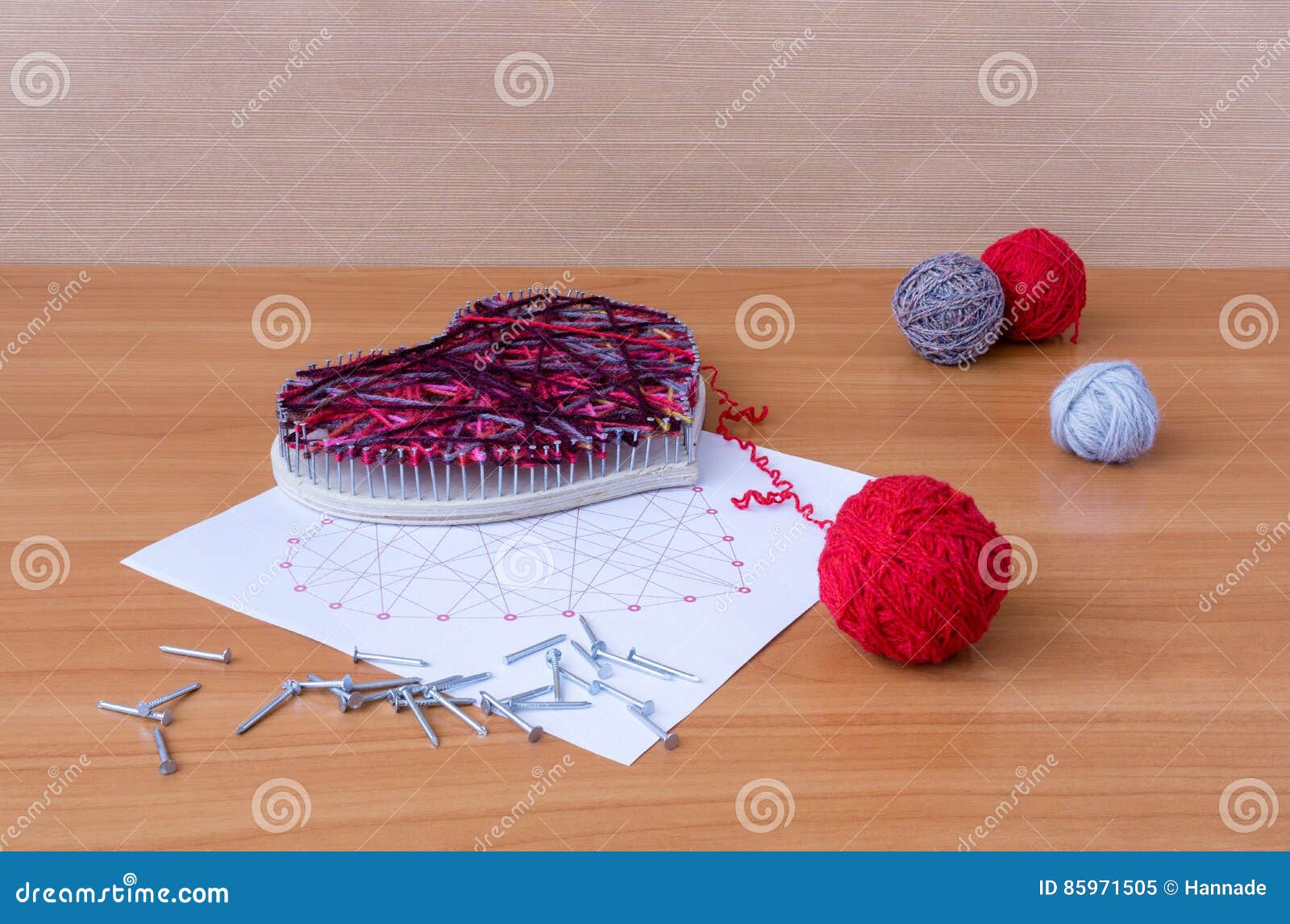 Tools for Handiwork in Stile String Art on Wooden Table Stock Image ...