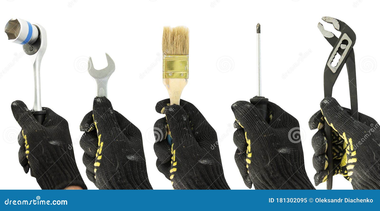 Tools in the Hands of Masters Collage Stock Image - Image of technician ...