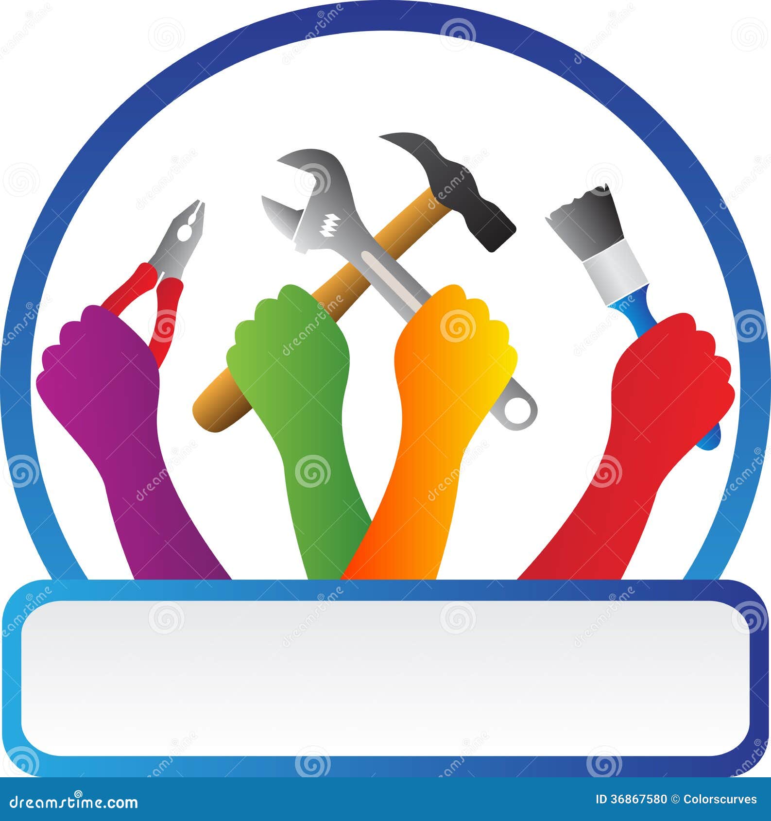Tools with hands stock vector. Illustration of hold, holding - 36867580