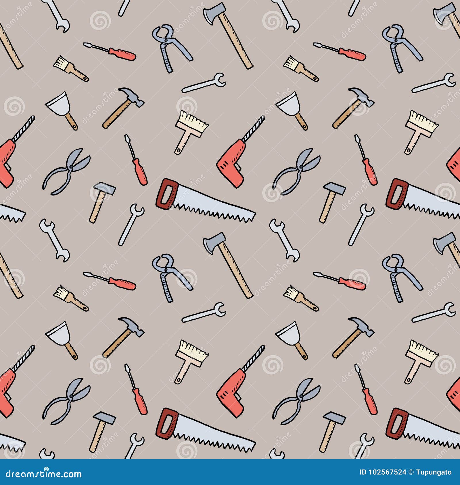 Tools hardware stock vector. Illustration of hand, pattern - 102567524