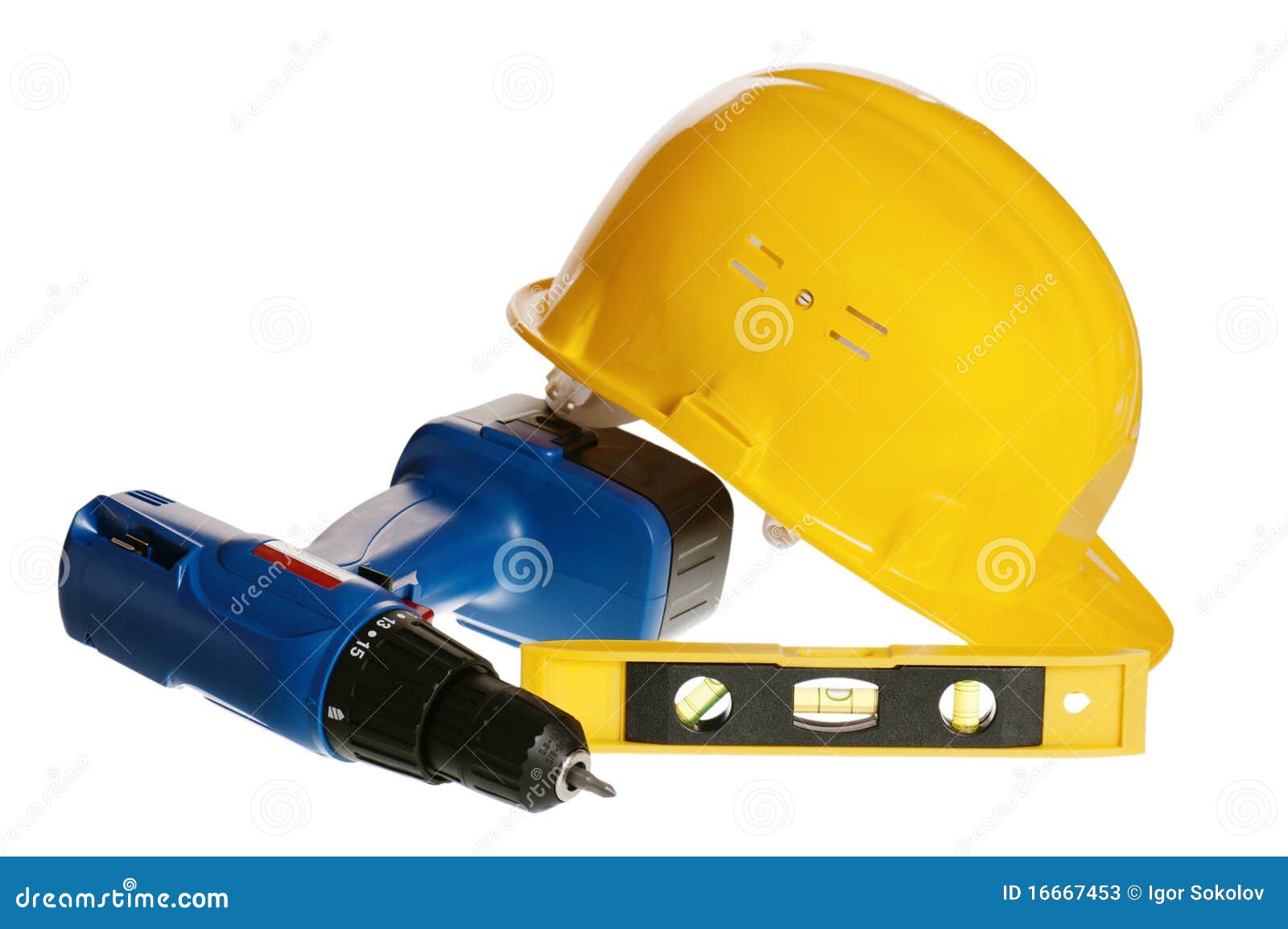 Tools and Helmet of the Builder Stock Image - Image of construction ...