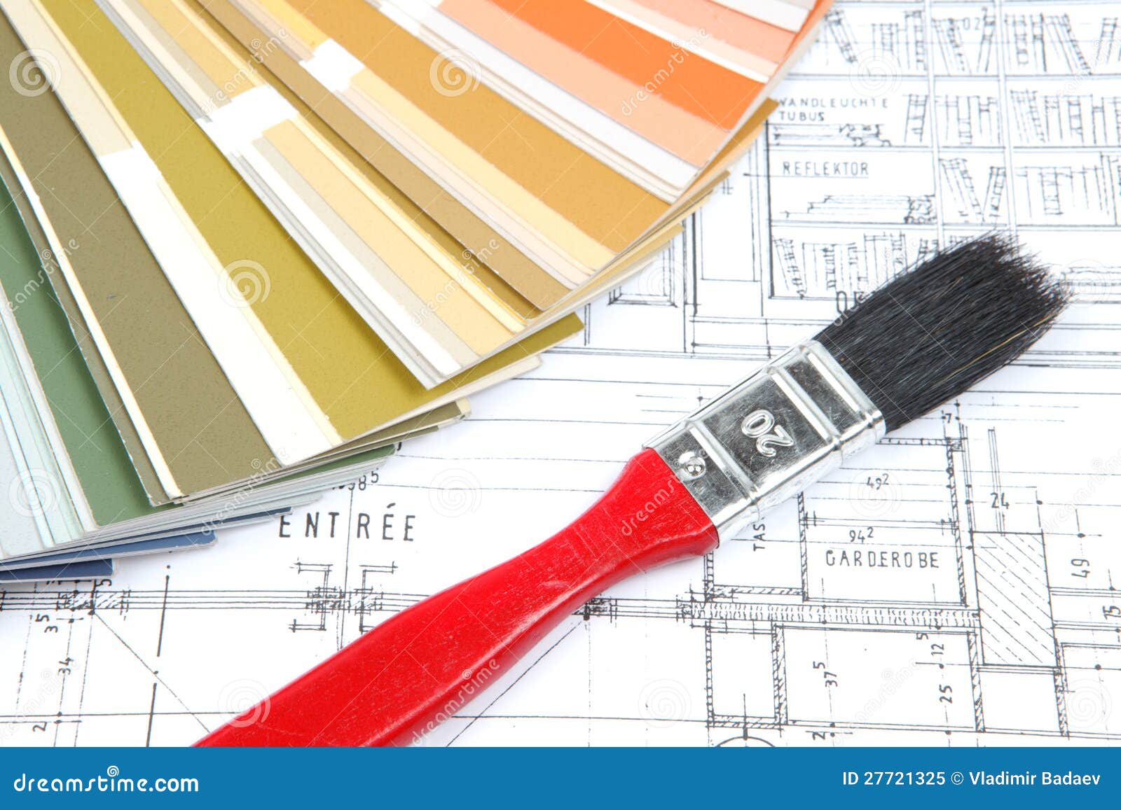 Tools for Home Renovation on Architectural Drawing Stock Image - Image ...