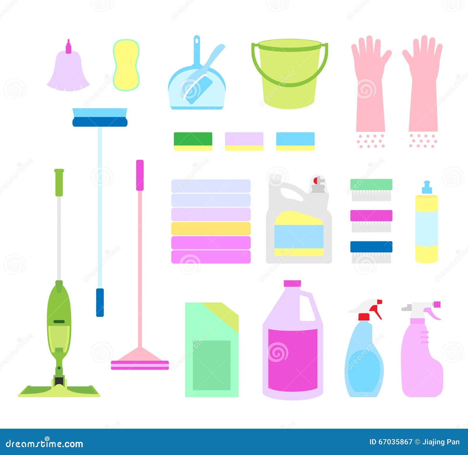 The tools of housecleaning stock illustration. Illustration of dustpan ...