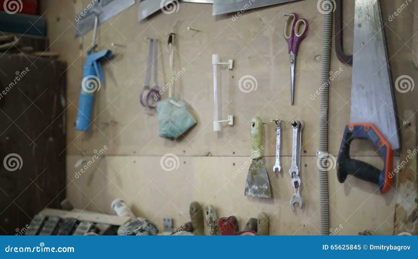 Tools Hung on the Wall in the Carpentry Workshop Stock Video - Video of ...
