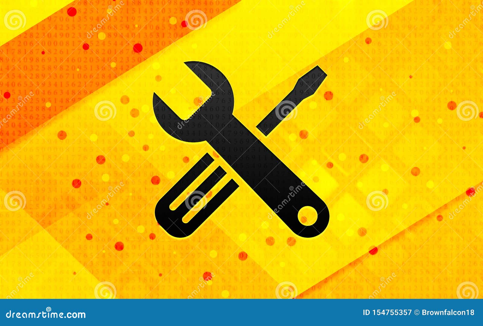 Tools Icon Abstract Digital Banner Yellow Background Stock Illustration ...