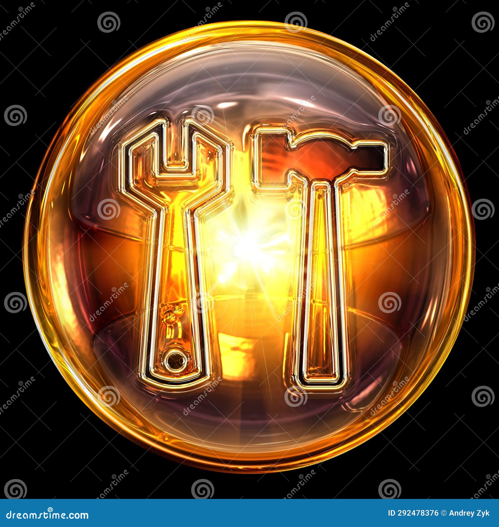 Tools icon amber stock illustration. Illustration of reflection - 292478376