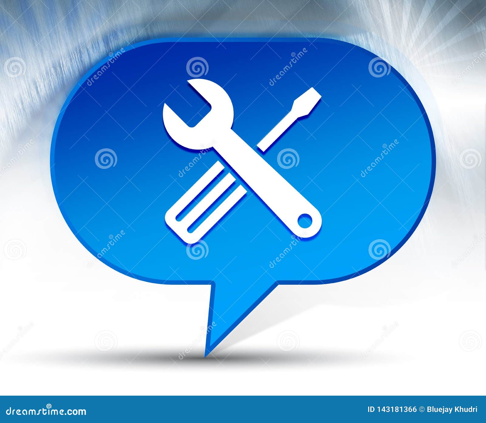 Tools Icon Blue Bubble Background Stock Illustration - Illustration of ...