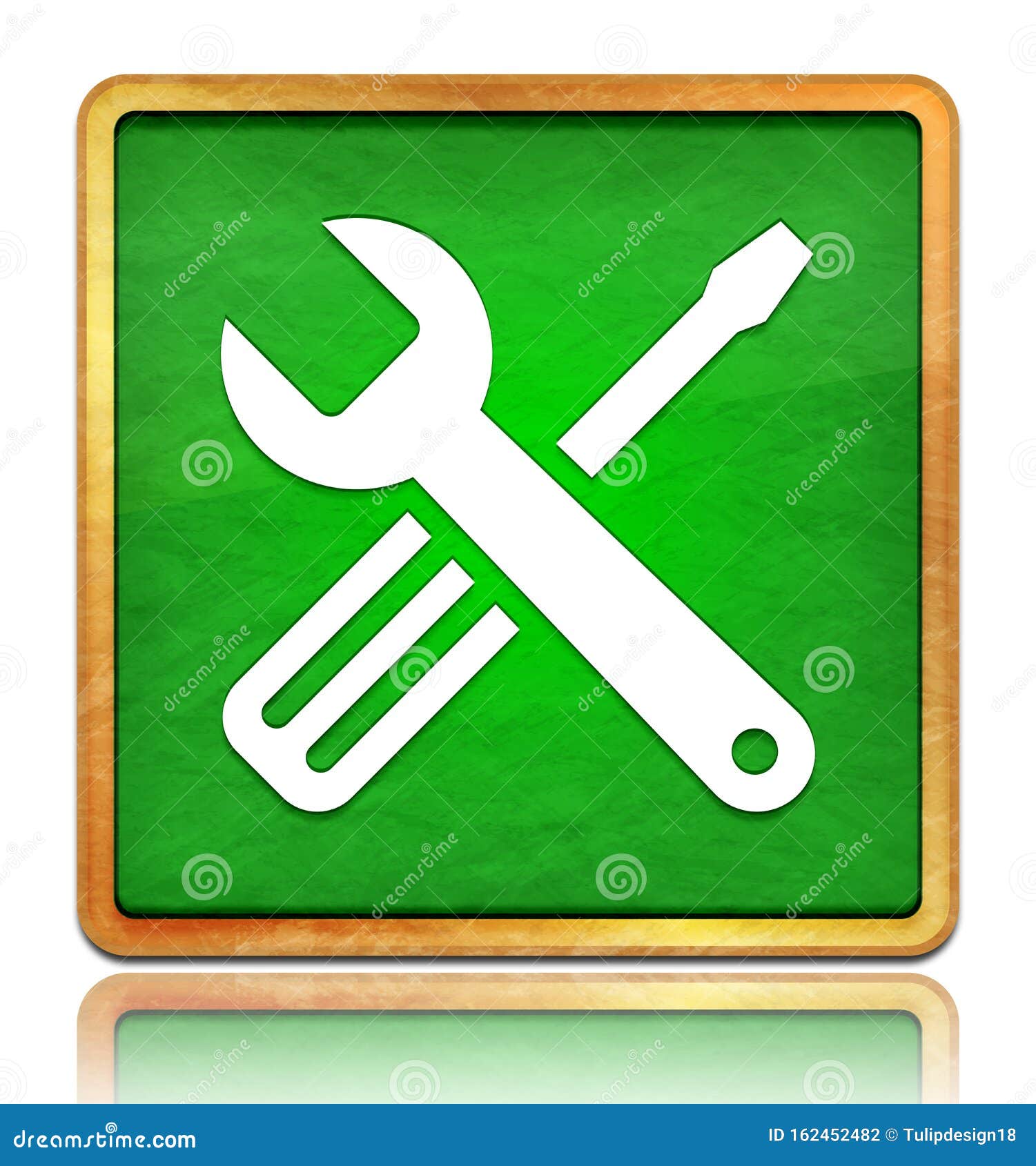 Tools Icon Chalk Board Green Square Button Slate Texture Wooden Frame ...