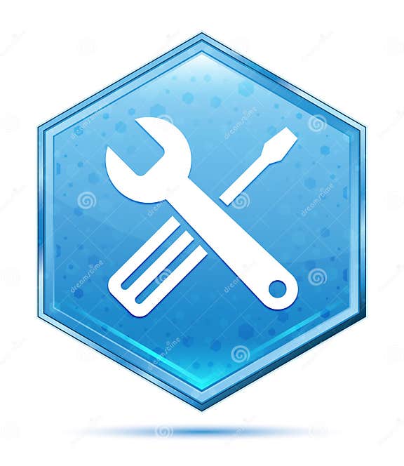 Tools Icon Crystal Blue Hexagon Button Stock Illustration ...