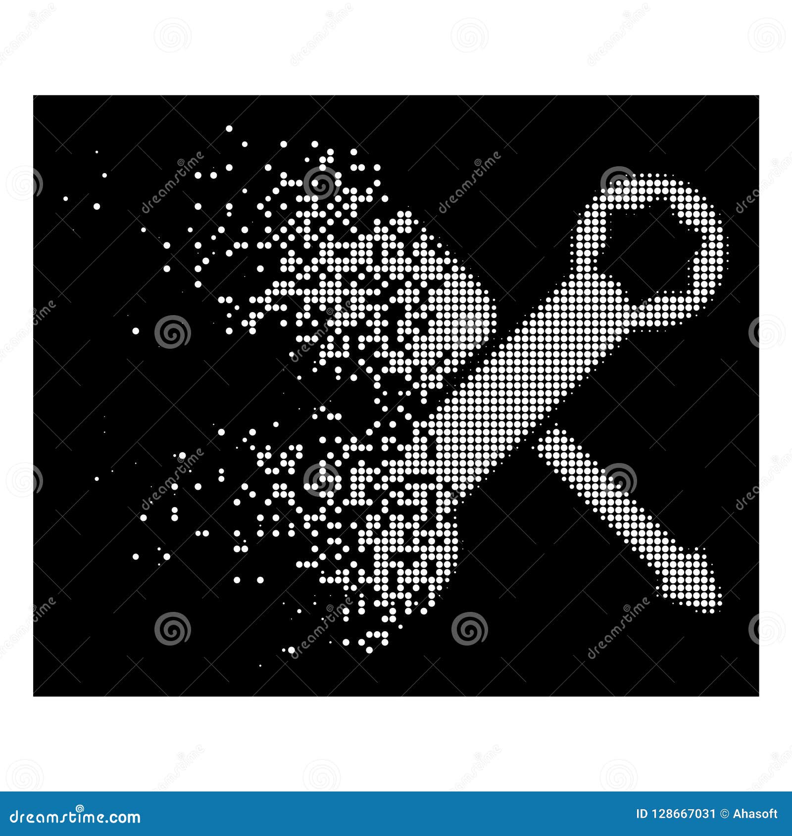 White Disappearing Pixel Halftone Tools Icon Stock Vector ...
