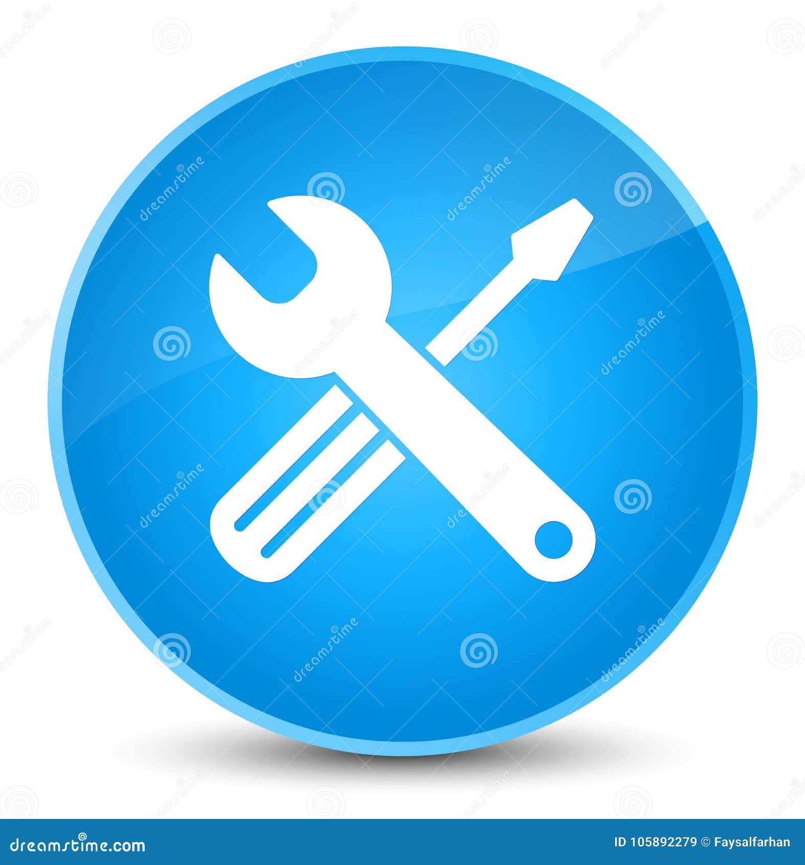 Tools Icon Elegant Cyan Blue Round Button Stock Illustration ...