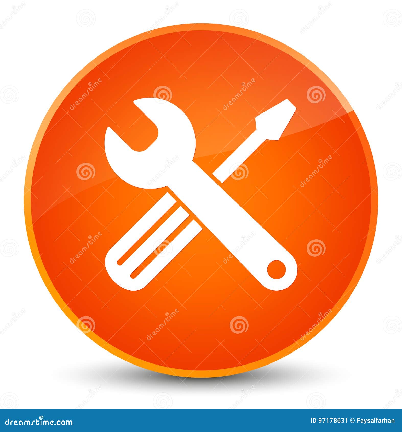 Tools Icon Elegant Orange Round Button Stock Illustration ...