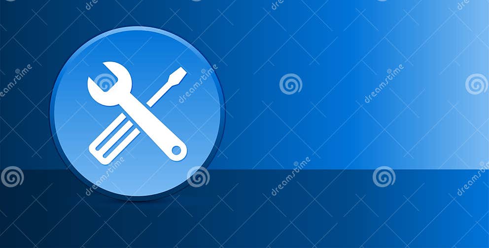 Tools Icon Glassy Modern Blue Button Abstract Background Stock ...