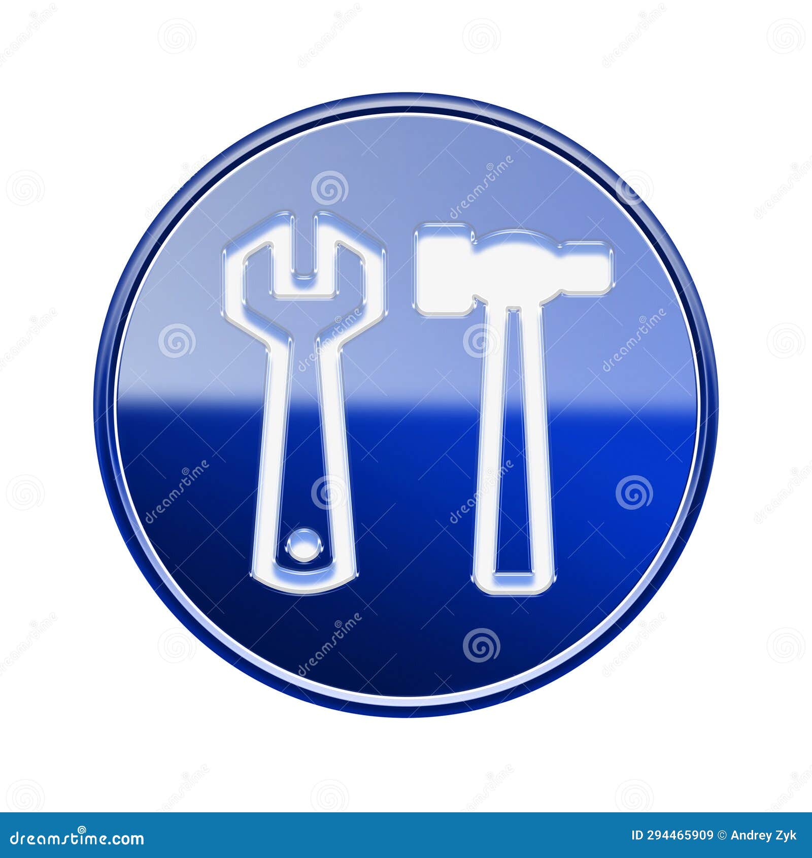 Tools icon glossy blue. stock illustration. Illustration of mend ...