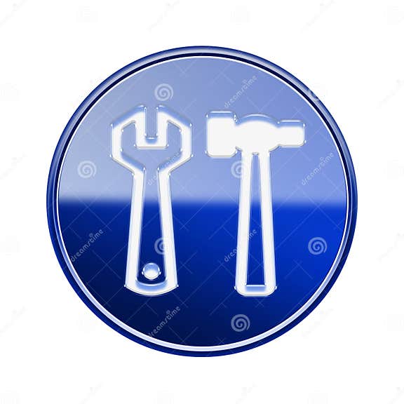 Tools icon glossy blue. stock illustration. Illustration of mend ...