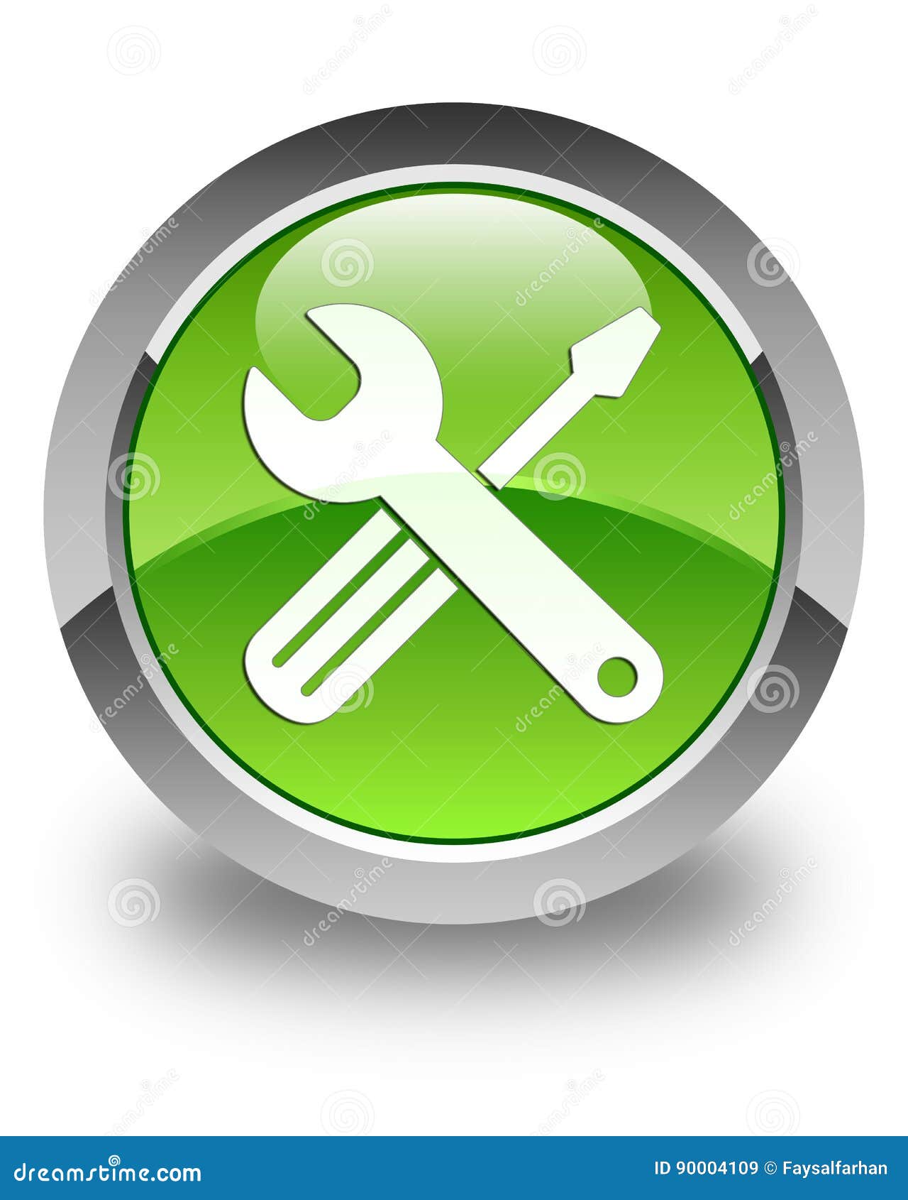 Tools Icon Glossy Green Round Button Stock Illustration - Illustration ...