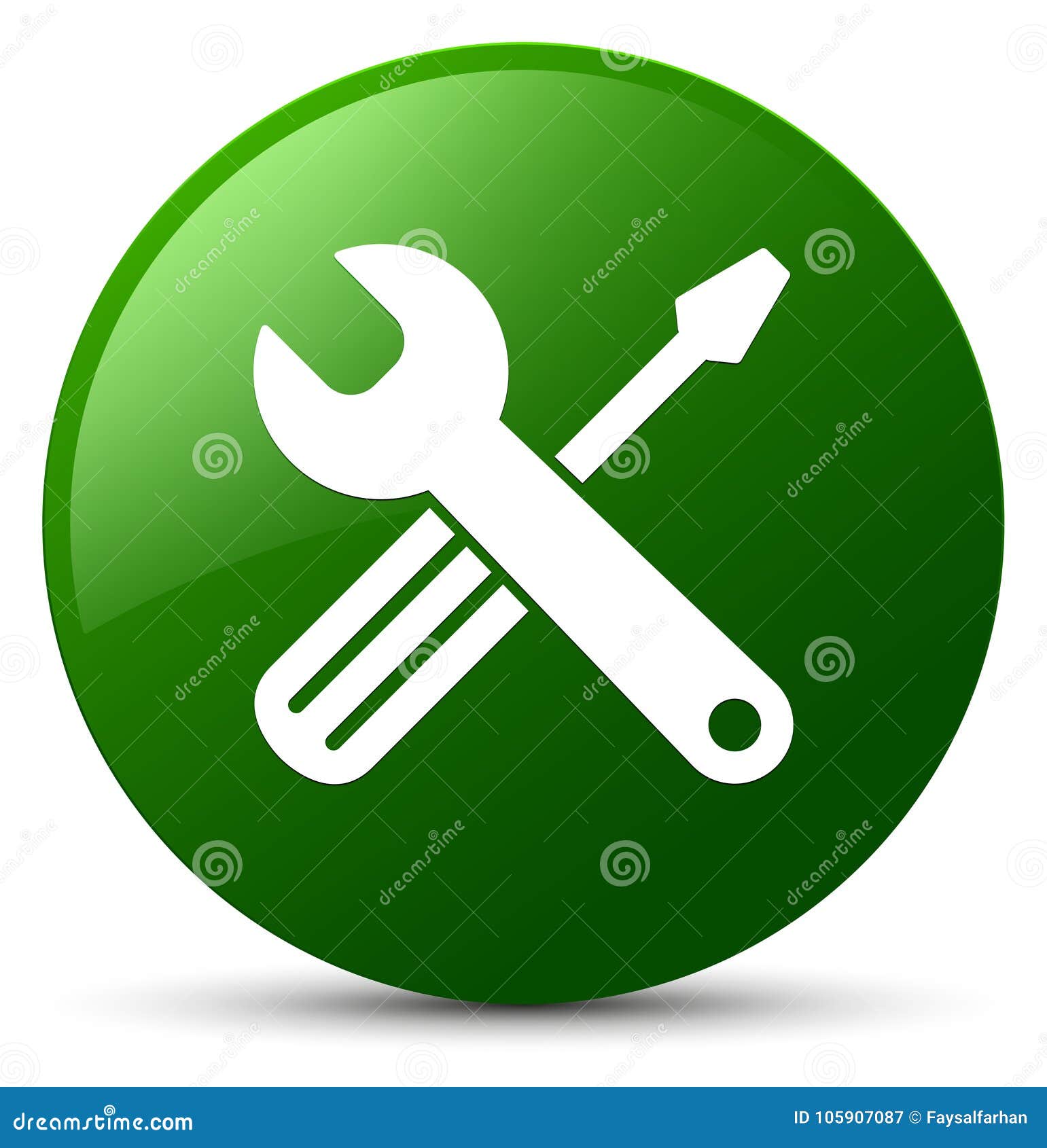 Tools Icon Green Round Button Stock Illustration - Illustration of ...