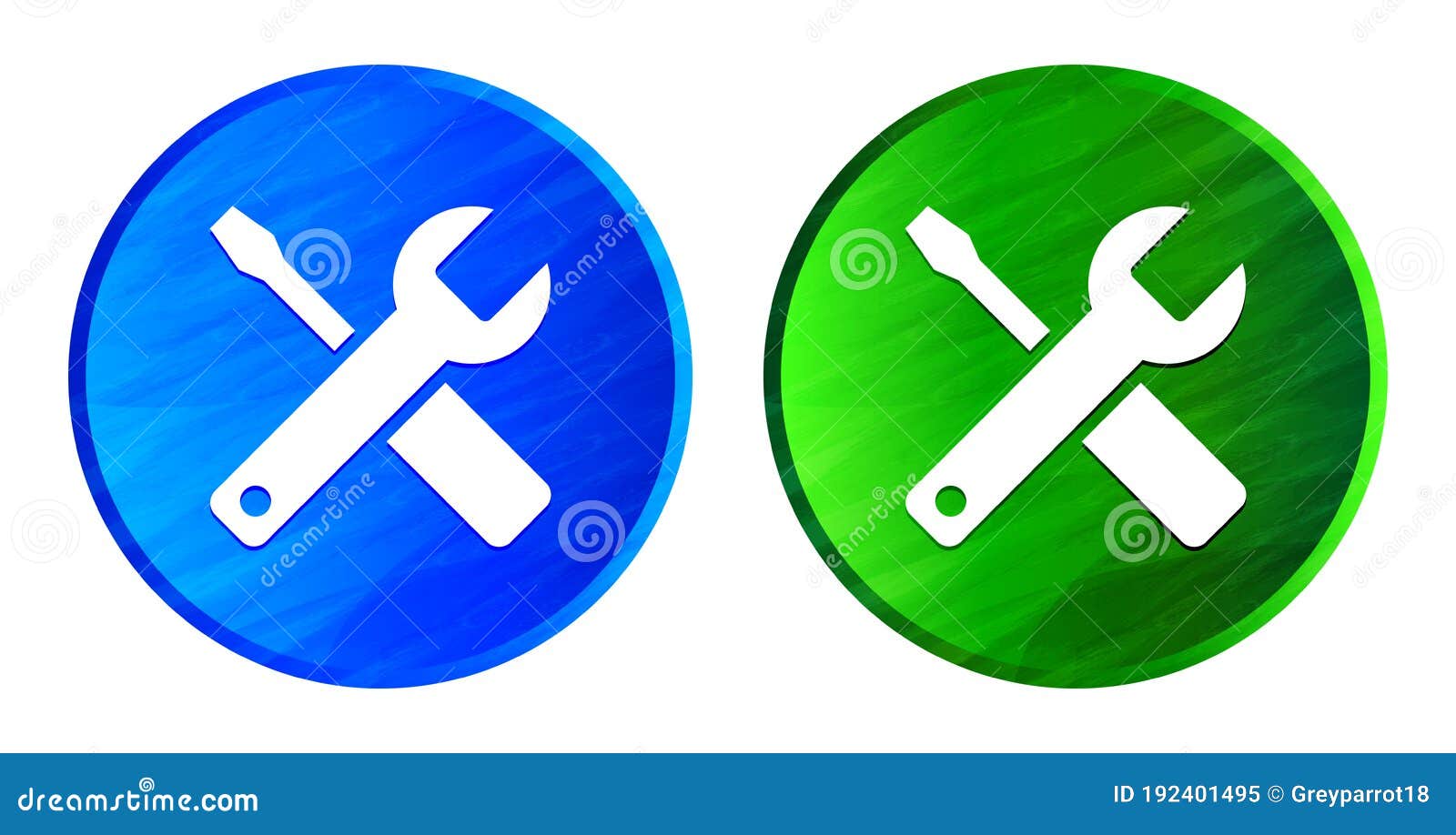 Tools Icon Grunge Texture Round Button Set Illustration Stock ...