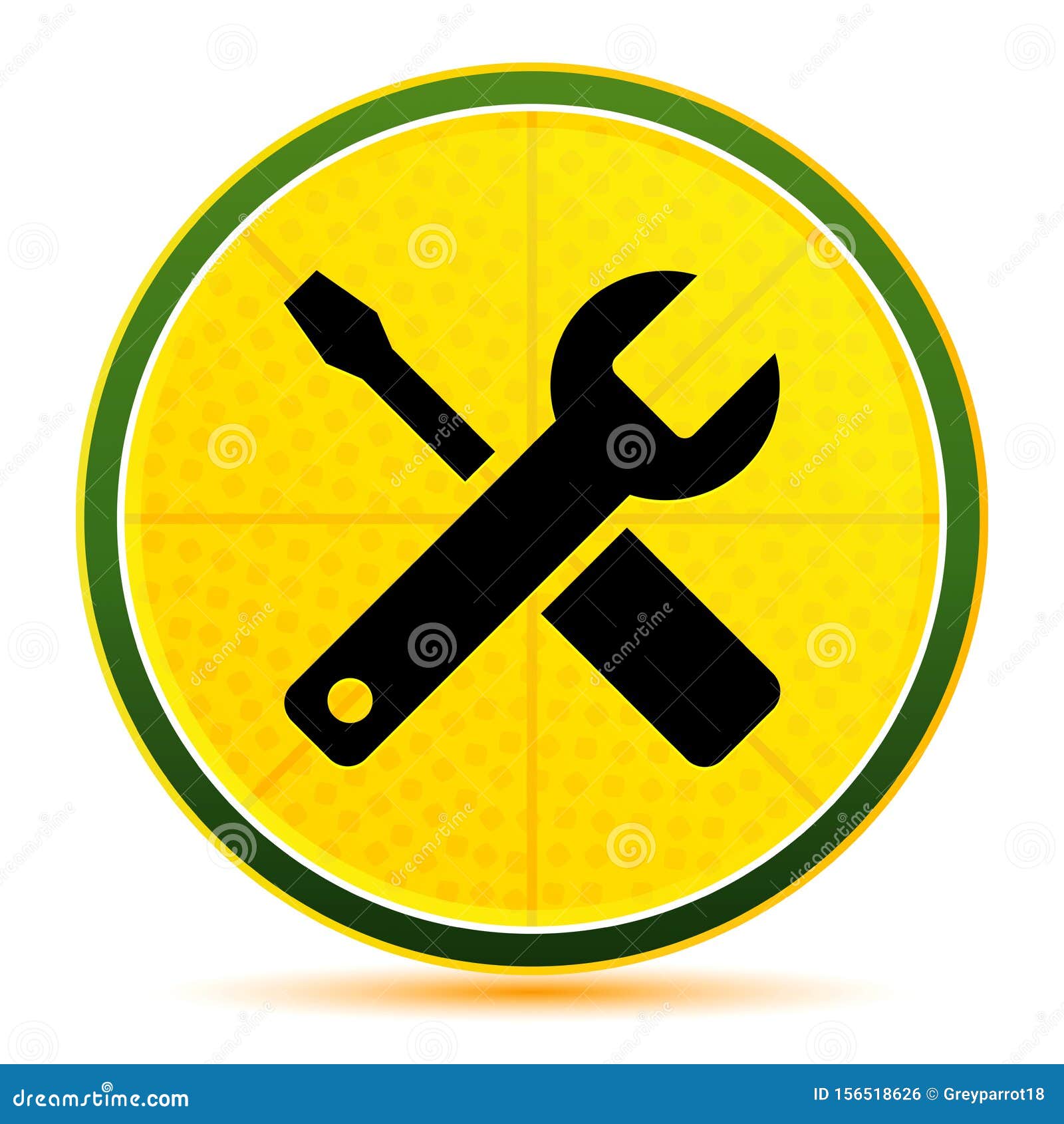 Tools Icon Lemon Lime Yellow Round Button Illustration Stock ...