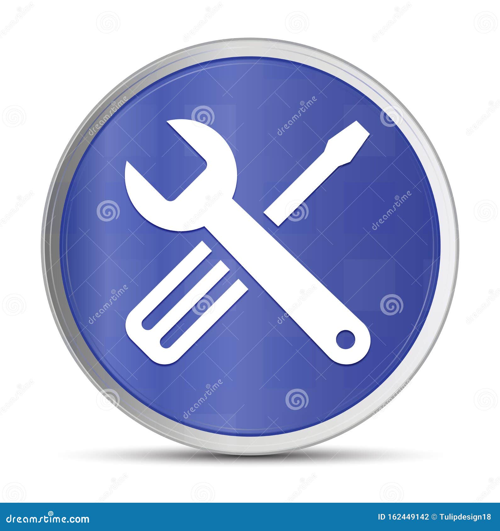 Tools Icon Prime Blue Round Button Vector Illustration Design Silver ...