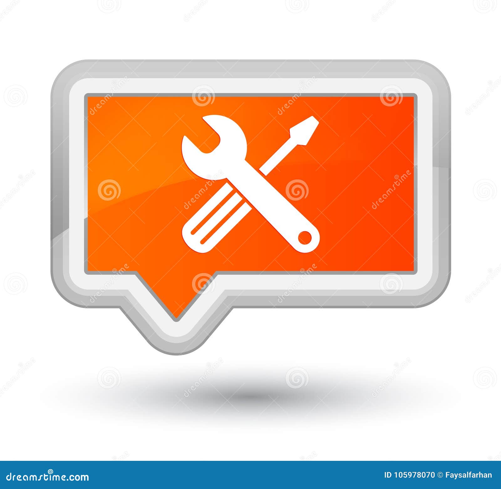 Tools Icon Prime Orange Banner Button Stock Illustration - Illustration ...