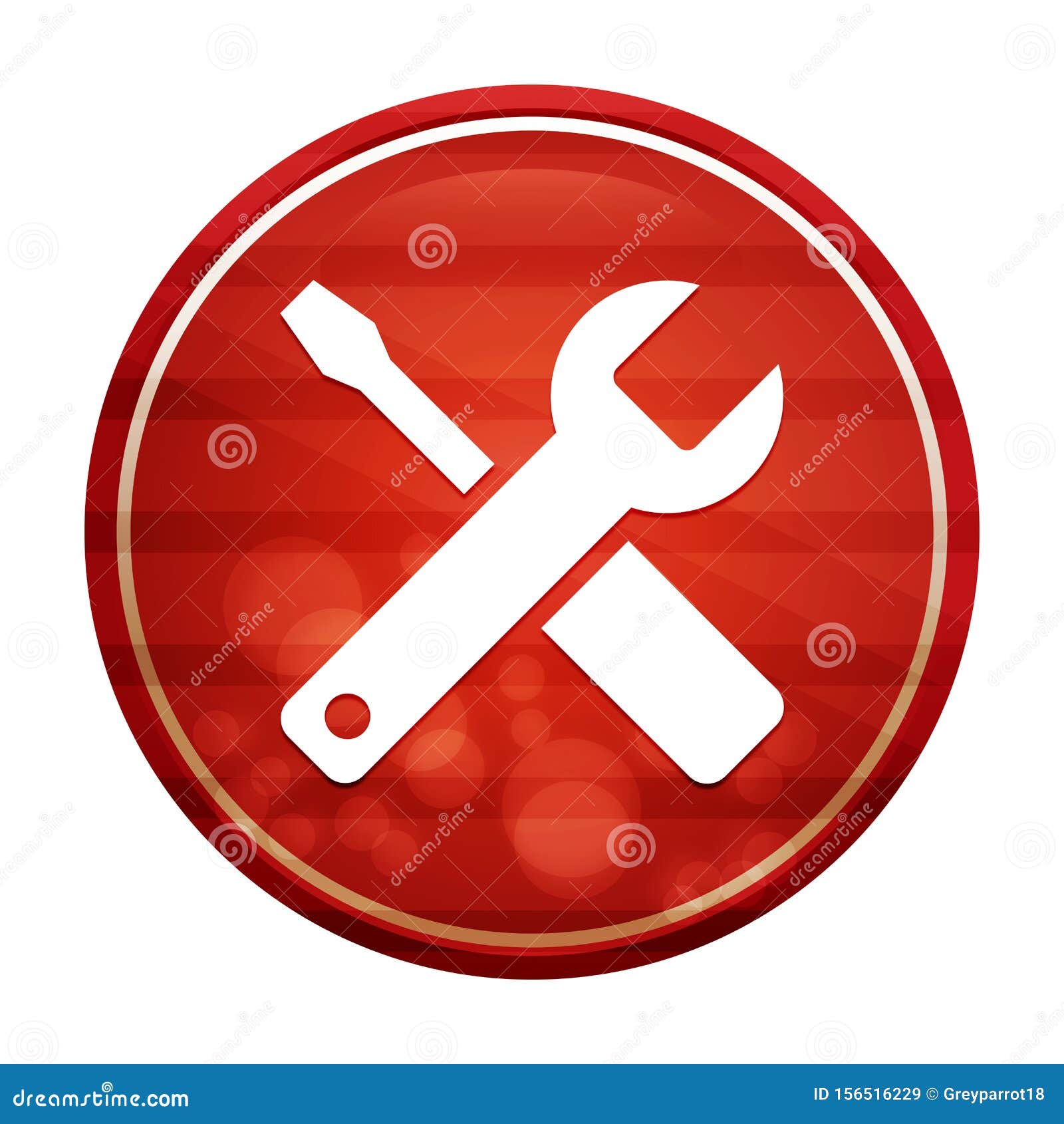 Tools Icon Realistic Diagonal Motion Red Round Button Illustration ...