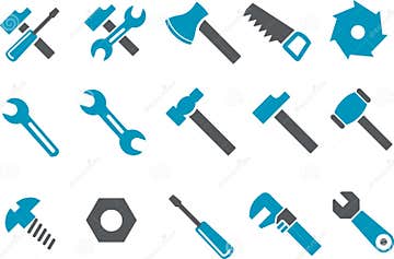 Tools icon set stock vector. Illustration of computer - 8527903