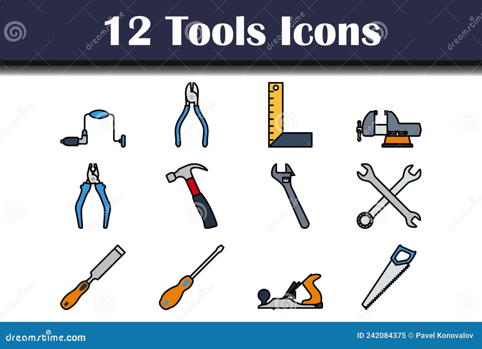 Tools Icon Set stock vector. Illustration of circular - 242084375