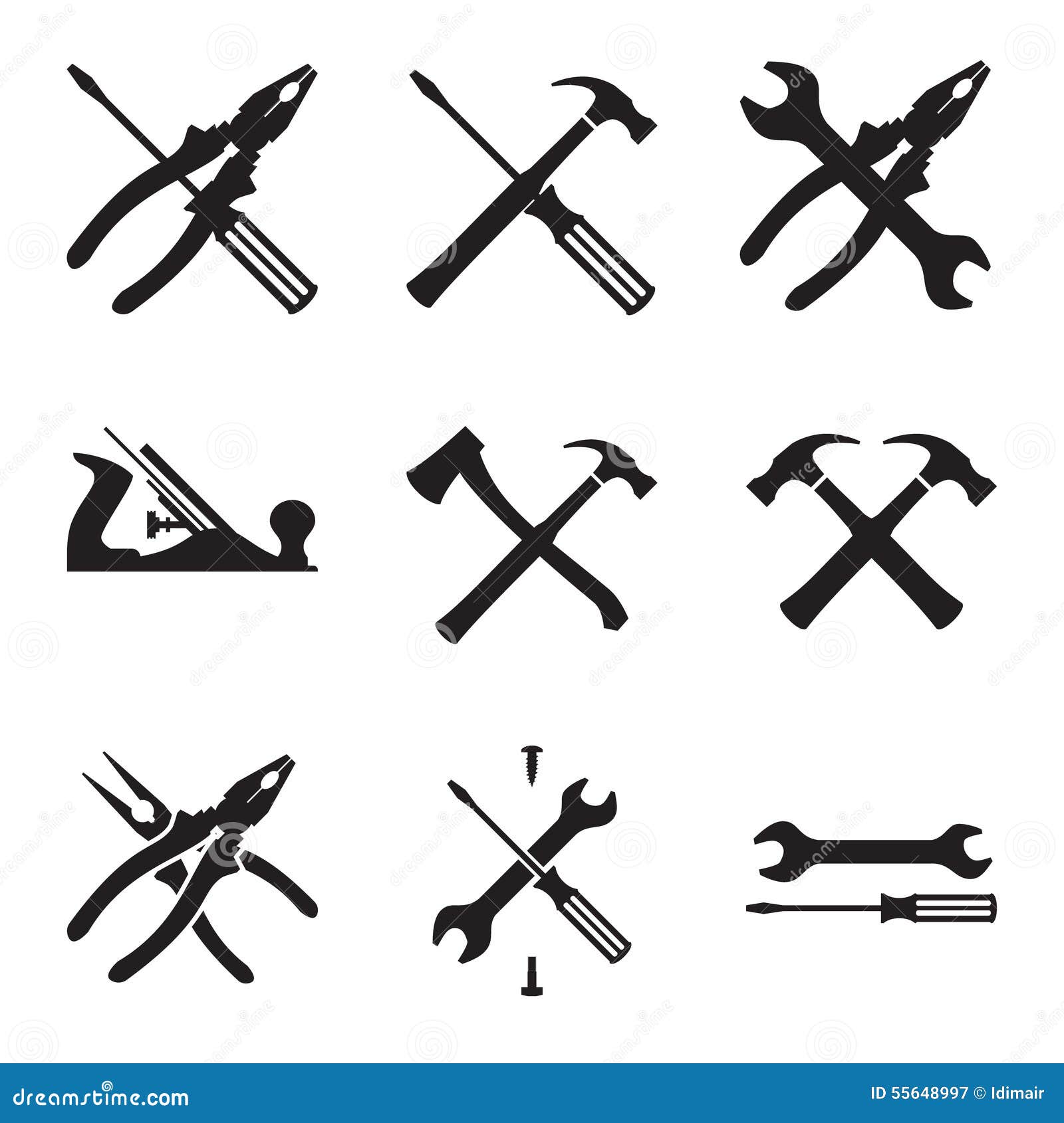 Tools Icon Set. Icons Isolated on White Background Stock Vector ...