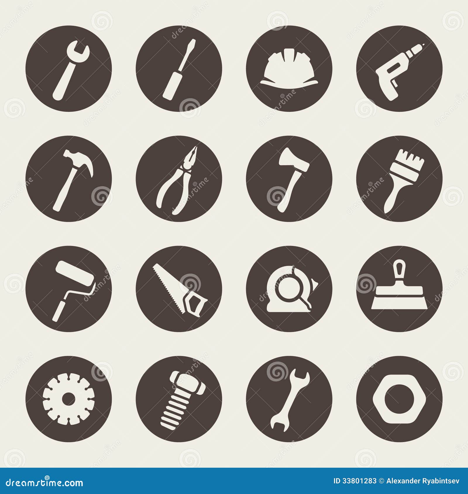 Tools icon set stock vector. Illustration of chisel, icon - 33801283